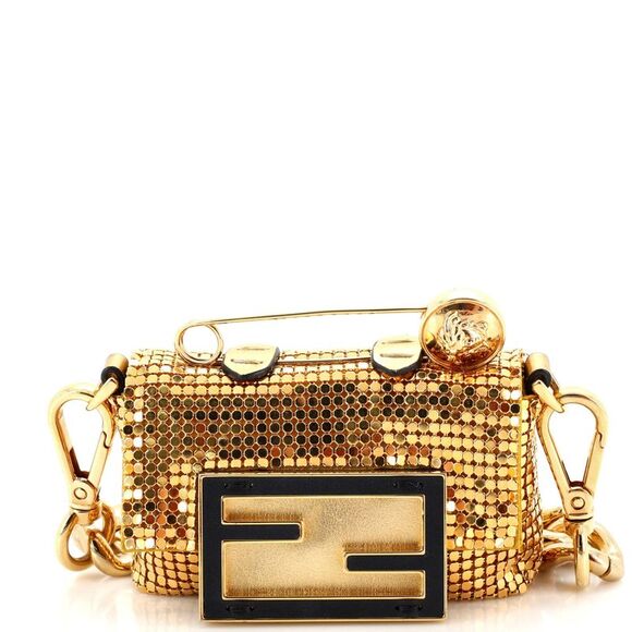 Fendi | Bags | Fendi X Versace Fendace Chain Baguette Charm Bag Metal ...